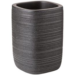 Zahnputzbecher Sanotechnik, B:7,3cm H:9,9cm L:7cm, schwarz, Keramik, Zahnputzbecher, "GLAS BAMBU"
