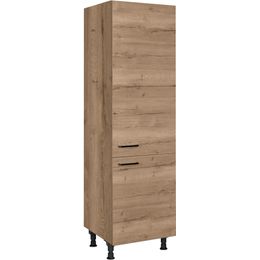 Kühlmodul Nobilia, B:60cm H:216,6cm T:58,3cm, braun, Schränke, ""Structura", für ein Kühl- und Gefrierschrank, Ausrichtung wählbar", vormontiert,