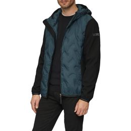 s.Oliver Herren Steppjacke, blau, Gr. XXXL, colorblocking, Web, Obermaterial: 100% Polyester, Jacken, mit Softshell-Ärmeln und Kapuze
