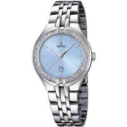 Festina Damen Quarzuhr "Mademoiselle", silber, Armbanduhren, Armbanduhr, Damenuhr, Edelstahlarmband, Datum, Ø 33 mm