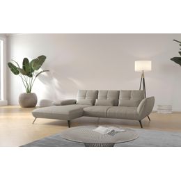 Ecksofa Places of Style, B:276cm H:88cm T:183cm, grau, 95% Polyester 5% Polyamid, Wohnzimmer, Sofas, "Mikado L-Form", inkl. Sitztiefenverstellung und