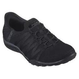 Slip-On Sneaker Skechers "BREATHE-EASY-ROLL-WITH-ME" Gr. 38, schwarz (schwarz-uni) Damen Schuhe für Maschinenwäsche geeignet