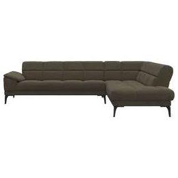 Ecksofa FLEXLUX "Viale L-Form, mit attraktiver und aktueller Rückensteppung" Sofas Gr. B/H/T: 284cm x 218cm x 74cm, Lederoptik, Schenkel rechts, braun (camel braun) Ecksofa Sitzaufbau mit hochwertigem Kaltschaum für mehr Sitzkomfort