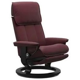 Relaxsessel stressless "Admiral" Sessel Gr. Leder BATICK, PowerTM Leg & Back-ohne Akku-Classic Base Schwarz, B/H/T: 87 cm x 101 cm x 78 cm, rot (bordeaux batick) verstellbar, optional 2-motorisch, Größe M & L, Gestell Schwarz