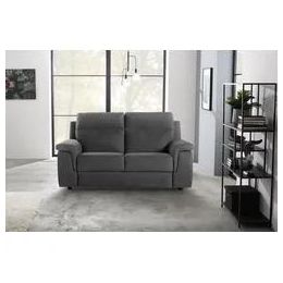 2-Sitzer NICOLETTI HOME "Alan" Sofas Gr. B/H/T: 175cm x 99cm x 94cm, Luxus-Microfaser Wildlederoptik, ohne Relaxfunktion, grau (dunkelgrau) Breite 175 cm, wahlweise mit Relaxfunktion