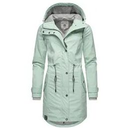 Regenjacke PEAK TIME "L60042" Gr. XXL (44), grün (mint) Damen Jacken stylisch taillierter Regenmantel für