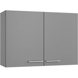 H&auml;ngeschrank Optifit, B:100cm H:70,4cm T:34,6cm, grau, Spanplatte, K&uuml;che, Schr&auml;nke, "Lilly", Breite 100 cm, 2 T&uuml;ren, 4 Einlegeb&ouml;den