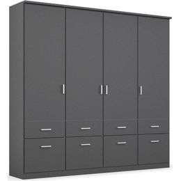 Kleiderschrank Rauch, B:181cm H:199cm T:58cm, grau, Holzwerkstoff, Kinderzimmer, Schr&auml;nke, "Kleiderschrank Schrank Garderobe deckenhoher Schrank