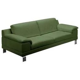 2,5-Sitzer Egoitaliano "Shakira, Design und Sitzkomfort auf hohem Niveau, tolle Details" Sofas Gr. B/H/T: 216cm x 84cm x 92cm, Leder CAREZZA, grün (sprite) bequeme Armlehne und Rückenlehne