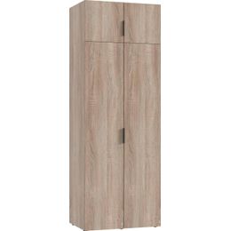 Kleiderschrank wimex, B:80cm H:225cm T:54cm, braun, Spanplatte, Schränke, "Modena", Drehtüren-Schrankprogramm