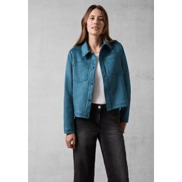 Cecil Damen Kurzjacke, blau, Gr. XXL, unifarben, Stoff, 94% Polyester, 6% Elasthan, Jacken, mit Brusttaschen