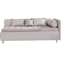 Schlafsofa Alina, B:207cm H:80cm T:112,5cm, grau, Struktur TMD (100% Polyester), Kinderzimmer, Sofas, "Kiana", mit Bettkasten und Zierkissen,