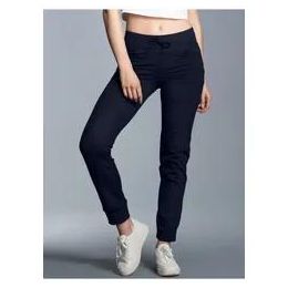 Sweathose TRIGEMA "TRIGEMA Jogginghose in leichter Sweat-Qualität" Gr. XS, US-Größen, blau (navy) Damen Hosen