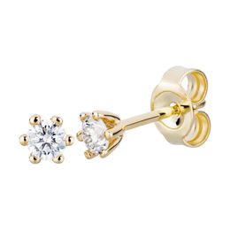 OROLINO Damen Paar Ohrstecker "Gold 585 mit 2x Brillant zus. 0,25 ct.", one-size, 0,25 SI = kleine Einschl&uuml;sse, Gold, gelb, Gold, Ohrringe