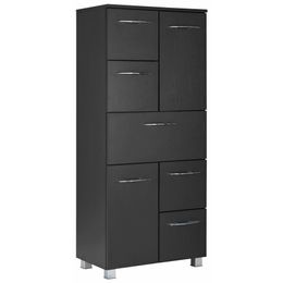 Midischrank Welltime, B:60cm H:134cm T:35cm, grau, Badezimmer, Schränke, "Portofino"