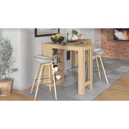 Bartisch Home Affaire, B:120cm H:105cm T:50cm, braun, Küche, Tische, "Valence, 120x50x150 cm, Küchentisch, Bartresen, Stehtisch, Bartheke", mit 4