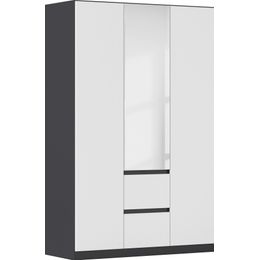Drehtürenschrank Rauch, B:136cm H:210cm T:54cm, grau, Holzwerkstoff, Schränke, "Kleiderschrank Schrank mit Spiegel Garderobe Garderobenschrank