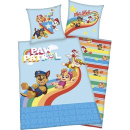 Kinderbettwäsche PAW PATROL, blau, Linon, Obermaterial: 100% Baumwolle, Bettwäsche, "Lets Roll", mit tollem PAW PATROL Motiv