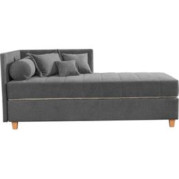 Schlafsofa Alina, B:201cm H:90,5cm T:101cm, grau, Chenille GCP (100% Polyester), Kinderzimmer, Sofas, "Kona", 7-Zonen Taschenfederkernmatratze,