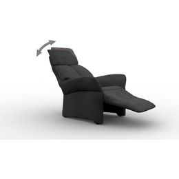 Relaxsessel Alina, B:84cm H:114cm T:90cm, schwarz, Struktur fein XBO (100% Polyester), Wohnzimmer, Sessel, "Savin", in Gr&ouml;&szlig;e L, Liegefl&auml;che 185cm,