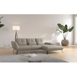 Ecksofa Places of Style, B:276cm H:88cm T:183cm, grau, 95% Polyester 5% Polyamid, Wohnzimmer, Sofas, "Mikado L-Form", inkl. Sitztiefenverstellung und