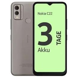 Nokia Smartphone "C22, 2+64GB" Mobiltelefone Gr. 64 GB, beige (sand)