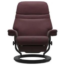 Relaxsessel stressless "Sunrise" Sessel Gr. Leder BATICK, PowerTM Leg & Back-ohne Akku-Classic Base Schwarz, Relaxfunktion-Drehfunktion-Integrierte Fußstütze-PlusTMSystem, B/H/T: 88cm x 103cm x 78cm, rot (bordeaux batick) elektrisch verstellbar, optional 2-motorisch, Größe M & L