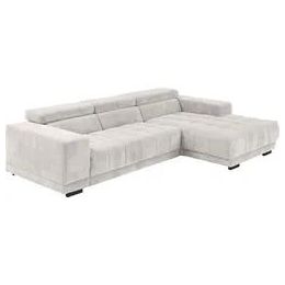 Ecksofa DIE PLANBAR "MP-IN15053 L-Form" Sofas Gr. B/H/T: 329cm x 73cm x 190cm, Cord, Ottomane rechts, Kopfteilverstellung, beige (ecru) mit Kopfteilverstellung, wahlweise manueller Vorziehbank