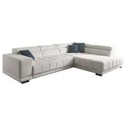 Ecksofa DIE PLANBAR "MP-IN15053 L-Form" Sofas Gr. B/H/T: 323cm x 73cm x 190cm, Cord, Ottomane rechts, Kopfteilverstellung, beige (ecru) wahlweise mit Kopfteilverstellung und manueller Vorziehbank