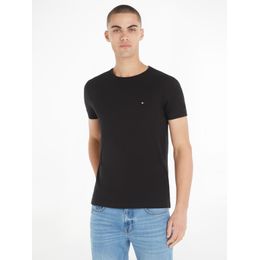 Tommy Hilfiger Herren T-Shirt "CORE STRETCH SLIM C-NECK TEE", schwarz, Basic, Gr. XXXL, Jersey, Obermaterial: 96% Baumwolle, 4% Elasthan, Shirts