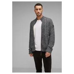 Strickjacke Street One MEN Gr. L (52), grau (anthra grey melange) Herren Strickjacken mit Stehkragen