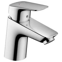 Waschtischarmatur Hansgrohe "Logis" Armaturen Gr. H/T: 13,8cm x 14cm, silberfarben (chrom) 7cm, mit Push-Open Ablaufgarnitur, chrom