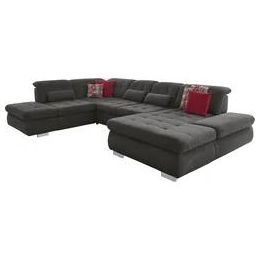 Ecksofa DIE PLANBAR "MP-IN17004 L-Form" Sofas Gr. B/H/T: 382cm x 84cm x 124cm, Luxus-Microfaser, Ottomane rechts, Sitztiefenverstellung, schwarz wahlweise mit Funktionen, Kaltschaum-Polsterung