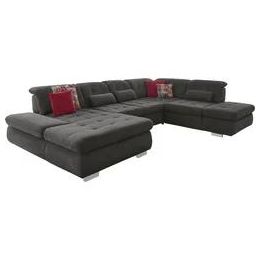 Ecksofa DIE PLANBAR "MP-IN17004 L-Form" Sofas Gr. B/H/T: 382cm x 84cm x 124cm, Luxus-Microfaser, Ottomane links, Sitztiefenverstellung, schwarz wahlweise mit Funktionen, Kaltschaum-Polsterung