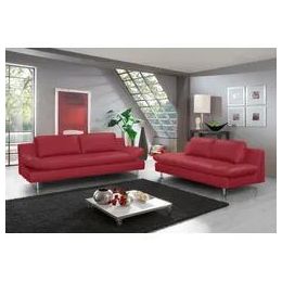 2-Sitzer Places of Style "Redding" Sofas Gr. B/H/T: 191cm x 80cm x 90cm, NaturLEDER Madras, rot In Naturleder