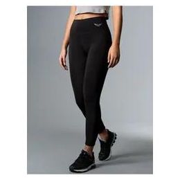 Leggings TRIGEMA "TRIGEMA Sportleggings mit hohem Bund" Gr. M, US-Größen, schwarz Damen Hosen