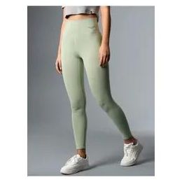 Leggings TRIGEMA "TRIGEMA Sportleggings mit hohem Bund" Gr. XS, US-Größen, grün (green tea) Damen Hosen