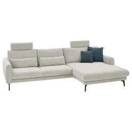 Ecksofa DIE PLANBAR "MP-IN23147 L-Form" Sofas Gr. B/H/T: 305cm x 87cm x 180cm, Ottomane rechts, mit Kopfstützen, beige (natur) Kaltschaumpolsterung, softer Sitz & verstellbare Kopfstützen