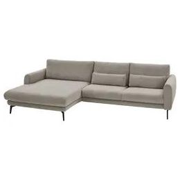 Ecksofa DIE PLANBAR "MP-IN23147 L-Form" Sofas Gr. B/H/T: 305cm x 87cm x 180cm, Ottomane links, ohne Kopfstützen, grau (stone) Kaltschaumpolsterung, softer Sitz & verstellbare Kopfstützen