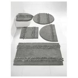 Badematte Heine HOME Badematten Gr. WC-Set 2tlg. Vorlage mit Ausschnitt (47cm x 50cm),, grau