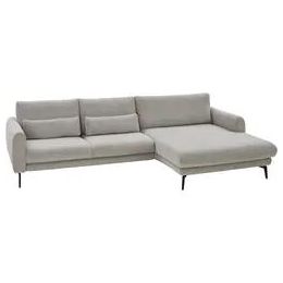 Ecksofa DIE PLANBAR "MP-IN23147 L-Form" Sofas Gr. B/H/T: 305cm x 87cm x 180cm, Ottomane rechts, ohne Kopfstützen, weiß (silber) Kaltschaumpolsterung, softer Sitz & verstellbare Kopfstützen