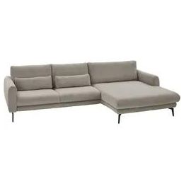 Ecksofa DIE PLANBAR "MP-IN23147 L-Form" Sofas Gr. B/H/T: 305cm x 87cm x 180cm, Ottomane rechts, ohne Kopfstützen, grau (stone) Kaltschaumpolsterung, softer Sitz & verstellbare Kopfstützen