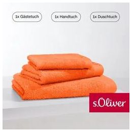 Handtuch Set s.Oliver "s. Oliver, besonders weich und saugfähig" Handtücher (Packung) Gr. 3 St., orange 1 Gästetuch 30x50 cm, Handtuch 50x100 Duschtuch 70x140 cm