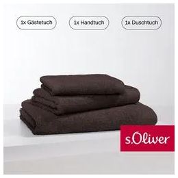 Handtuch Set s.Oliver "s. Oliver, besonders weich und saugfähig" Handtücher (Packung) Gr. 3 St., braun 1 Gästetuch 30x50 cm, Handtuch 50x100 Duschtuch 70x140 cm