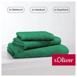 Handtuch Set s.Oliver "s. Oliver, besonders weich und saugfähig" Handtücher (Packung) Gr. 3 St., grün 1 Gästetuch 30x50 cm, Handtuch 50x100 Duschtuch 70x140 cm