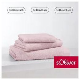 Handtuch Set s.Oliver "s. Oliver, besonders weich und saugfähig" Handtücher (Packung) Gr. 3 St., rosa (rose) 1 Gästetuch 30x50 cm, Handtuch 50x100 Duschtuch 70x140 cm