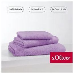 Handtuch Set s.Oliver "s. Oliver, besonders weich und saugfähig" Handtücher (Packung) Gr. 3 St., lila 1 Gästetuch 30x50 cm, Handtuch 50x100 Duschtuch 70x140 cm