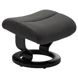 Fußhocker stressless "View" Hocker Gr. B/H/T: 57cm x 40cm x 47cm, Leder PALOMA, Cross Base Schwarz, grau (rock paloma) mit Classic Base,Gestell Schwarz