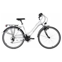 KS-Cycling Trekkingrad KS CYCLING "Montreal" Fahrräder Gr. 48cm, 28 Zoll (71,12cm), weiß für Damen, Kettenschaltung