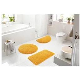 Badematte Kleine Wolke "Mellow" Badematten Gr. rechteckig (70cm x 120cm), Polyester, goldfarben (goldgelb) Badteppich, Uni-Farben, rechteckig & rund erhältlich